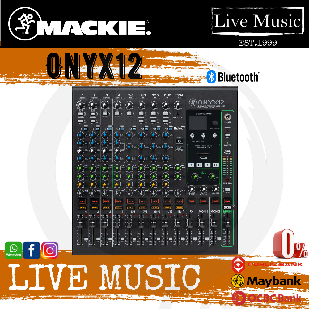 Mackie Onyx12 12-channel Analog Mixer with Multi-Track USB (Onyx 12 ...