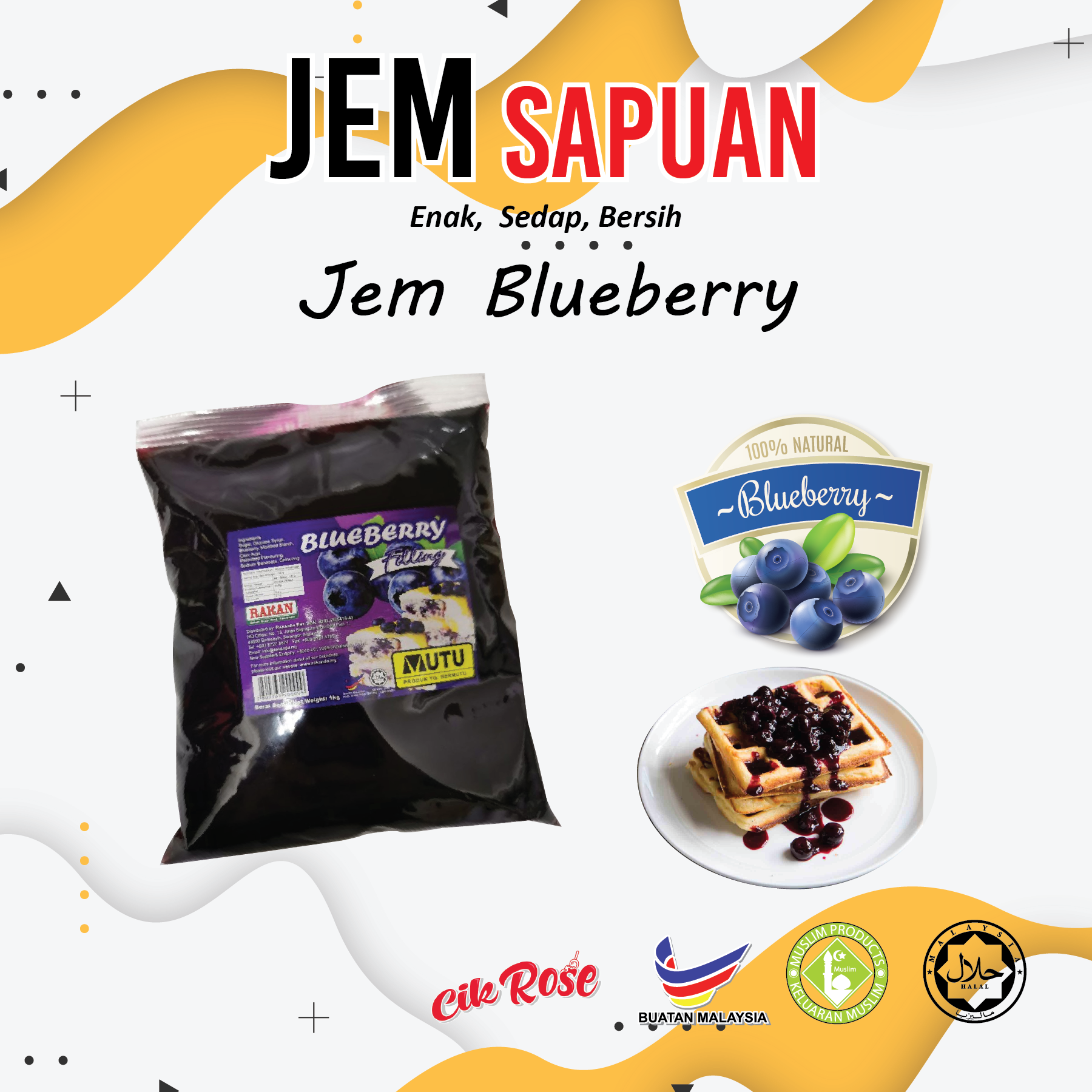 Jem Sapuan Coklat Strawberry Blueberry Dan Peanut Coklat spread 1kg ...
