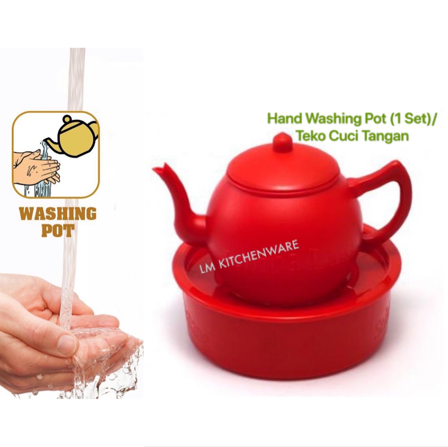 HAND WASHING POT(1 Set)/PLASTIC TEA POT/TEKO CUCI TANGAN/ BEKAS CUCI ...