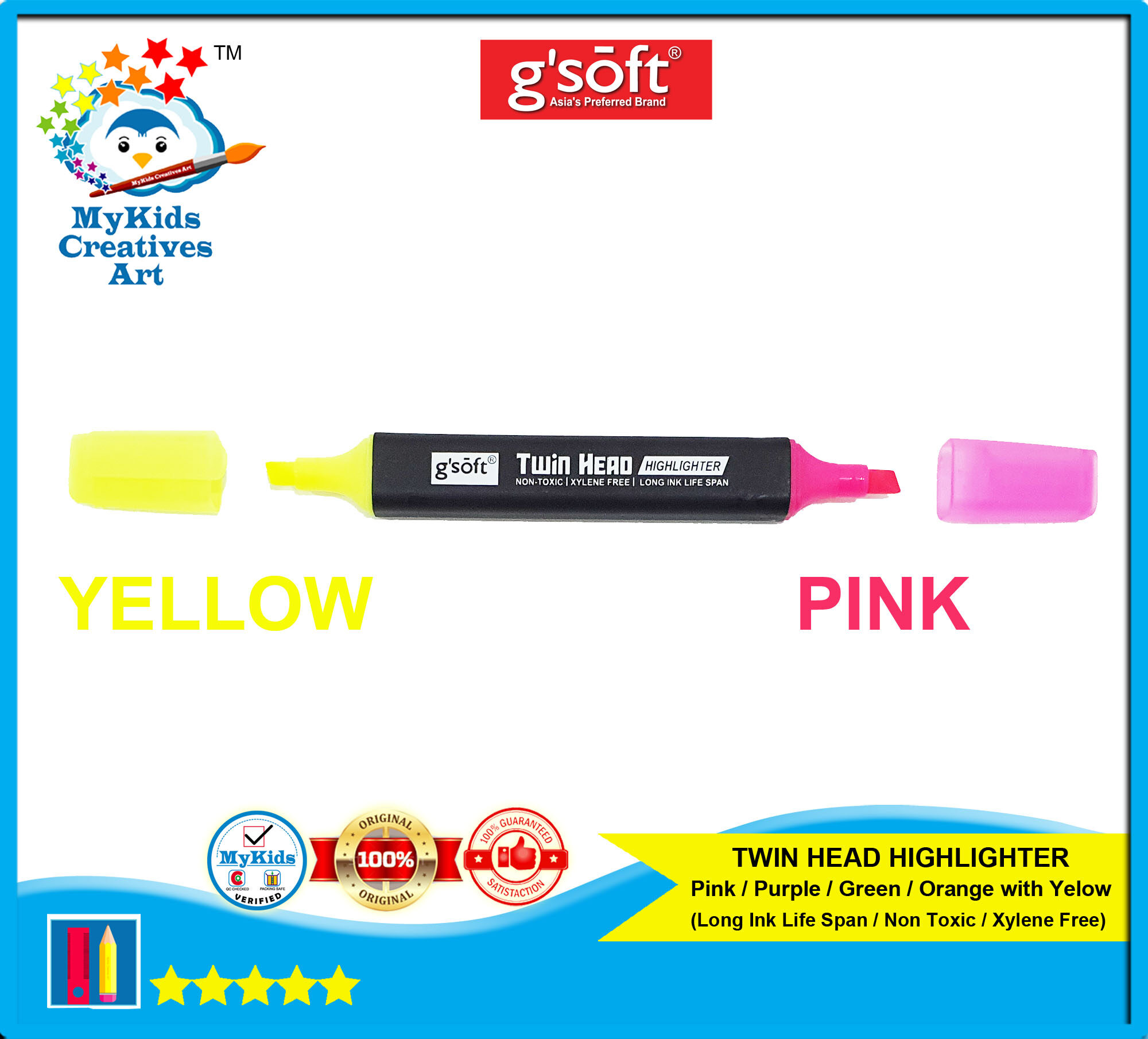 TWIN HEAD HIGHLIGHTER GSOFT Double Action | Lazada