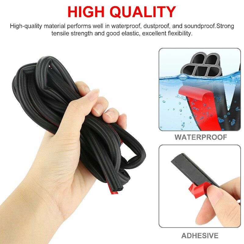 16FT/5M Universal L-Shape Auto Car Door Trunk Seal Rubber Weather Strip ...