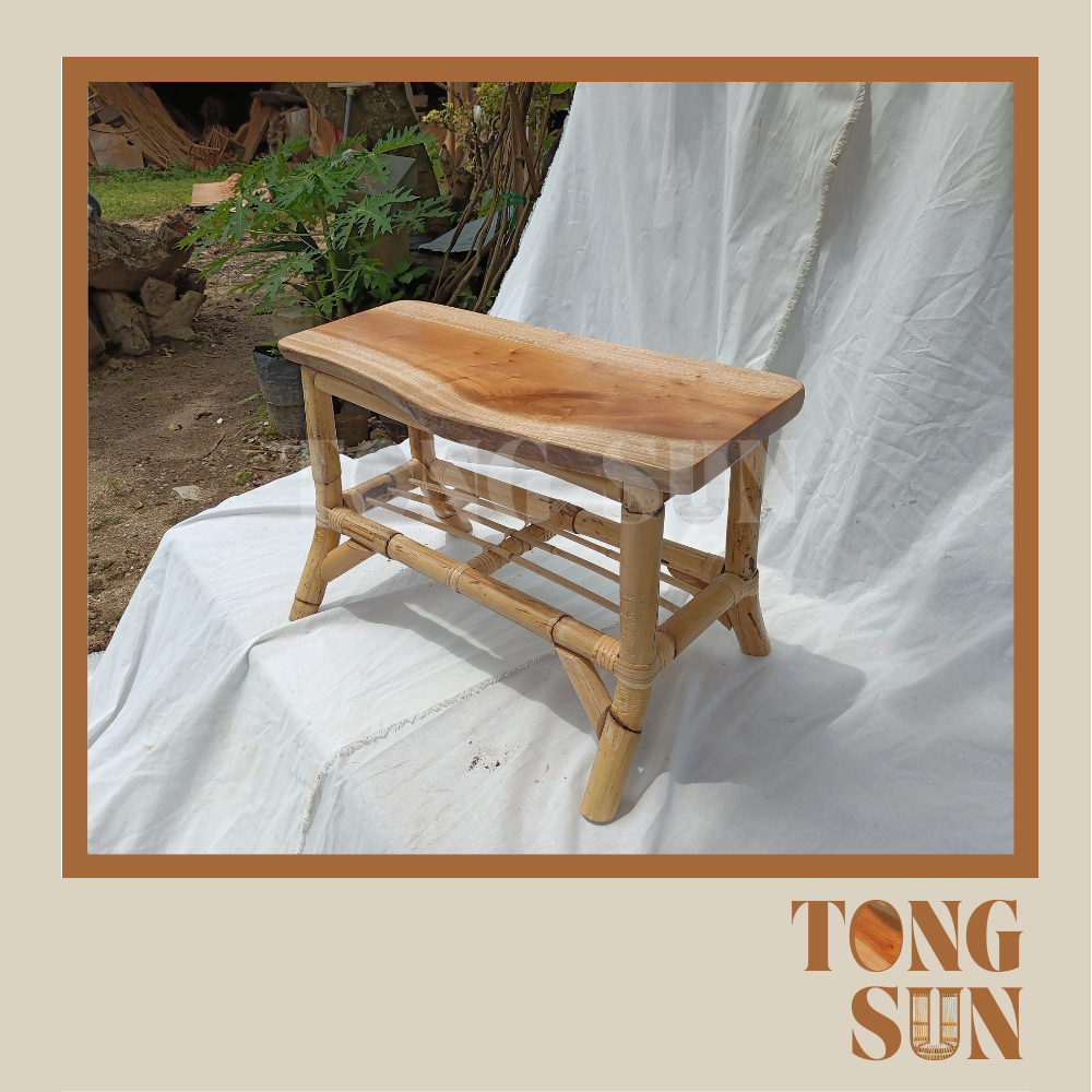 (Pre-Order) [Solid Wood Rattan Bench Bangku Rotan Bangku Kayu Solid ...