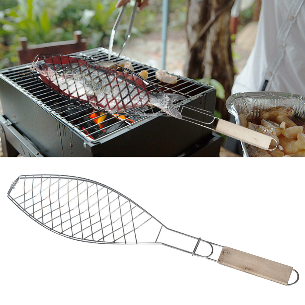 Foldable Barbecue Grilling Basket BBQ Net Steak Meat Fish Vegetable ...