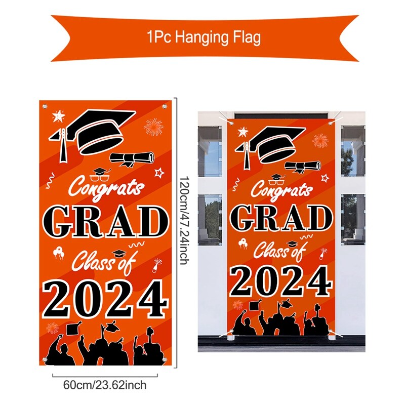 【Graduations】60*120cm Graduation Hanging Flag Congrats Grad Banner Toga ...