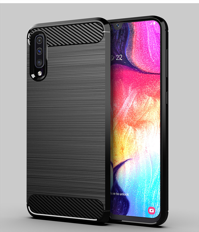 Samsung Galaxy A50S เคส SamsungA50S เกราะคาร์บอนไฟเบอร์ TPU ซิลิโคนนิ่ม ...