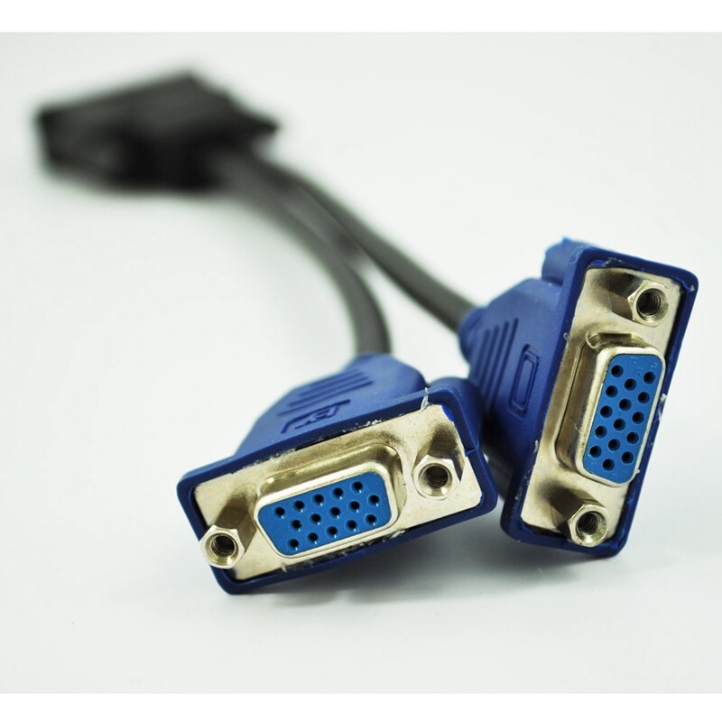 DMS-59 Pin to 2 Dual VGA 15 Pin Female Splitter Adapter Cable - EAF STORE - ThaiPick
