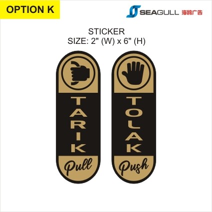 Push & Pull Tolak Tarik 推 拉 门 贴纸 (sticker) Pelekat Pintu | Lazada
