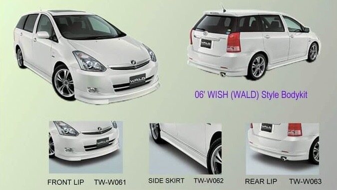 Toyota wish 2006 2007 2008 facelift Wald bodykit body kit front side ...