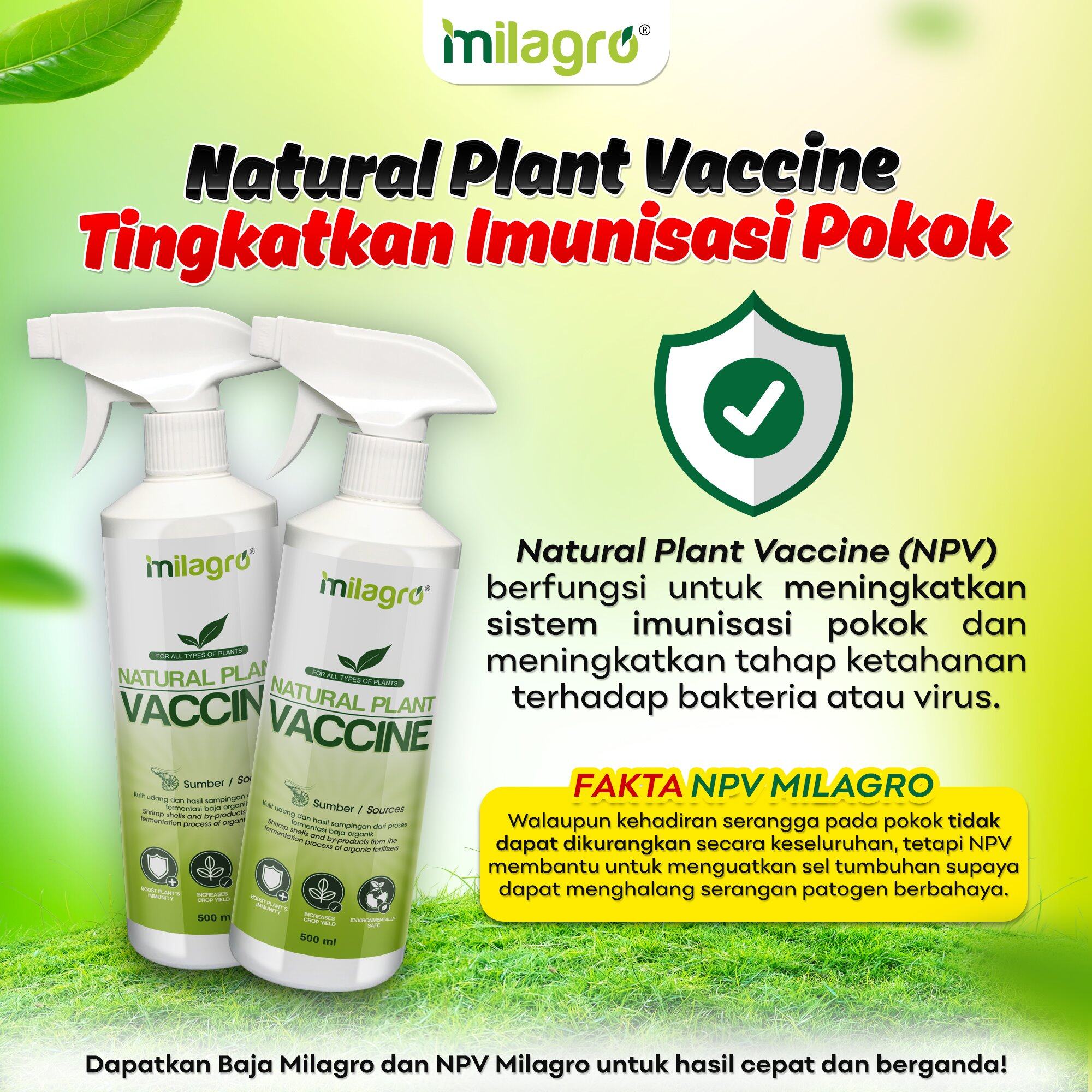 Milagro Natural Plant Vax (NPV) Booster Sesuai Untuk Semua Tanaman | Lazada