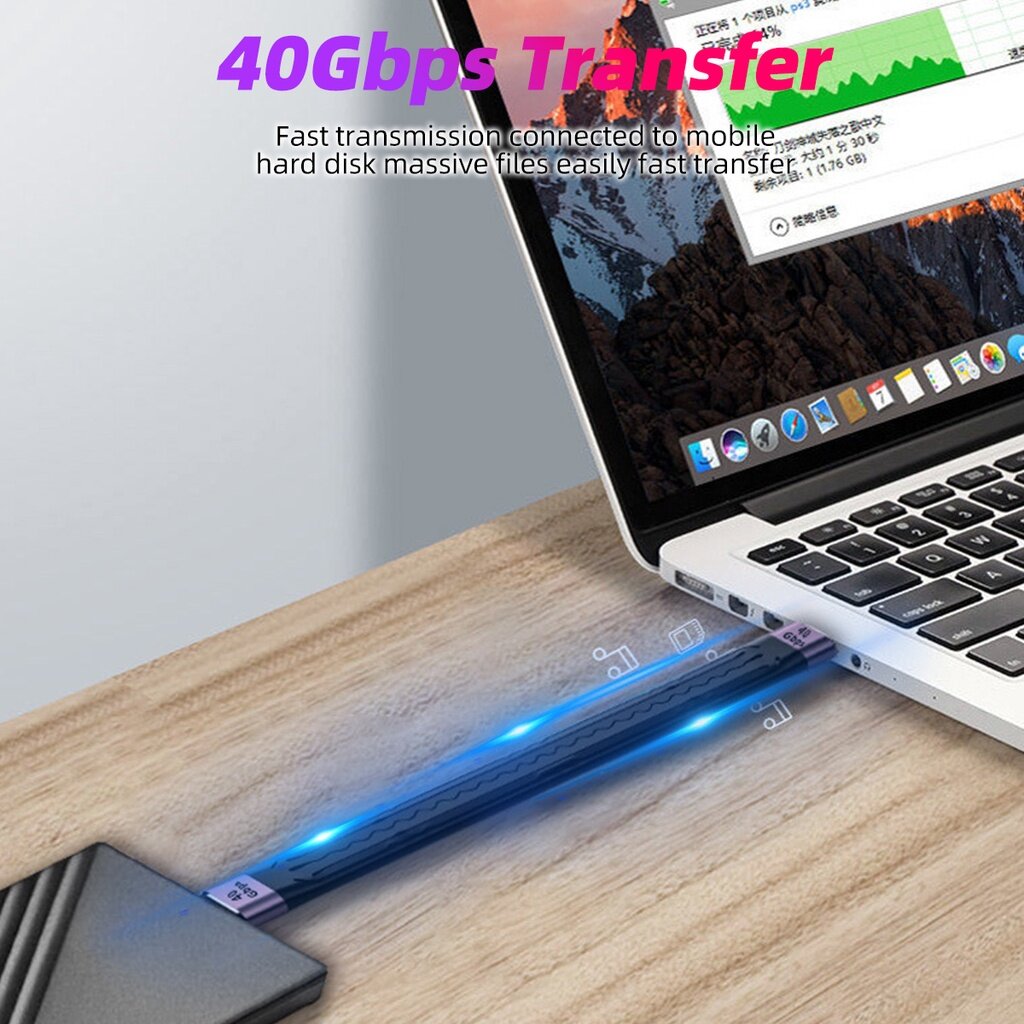 Fonken สาย Usb 4 0 Gen3สายข้อมูล Pd 100w 5aสายชาร์จเร็ว Usb C เป็น Type