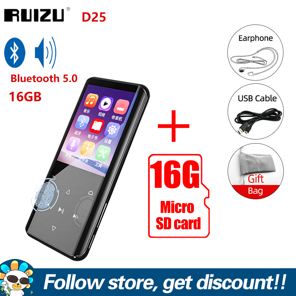 RUIZU D25 MP3 MP4 Player Bluetooth 5.0 Music Player With Built In ...