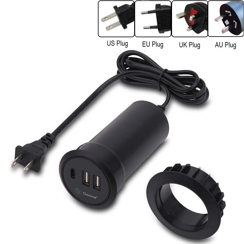 Universal AC Outlet Desktop Power Grommet Charger Hidden Power Socket ...