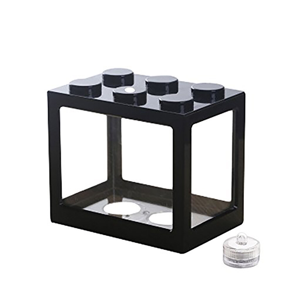 OMEM Mini Fish Tank, Desktop Micro-Landscape LED Fish Tank Building ...