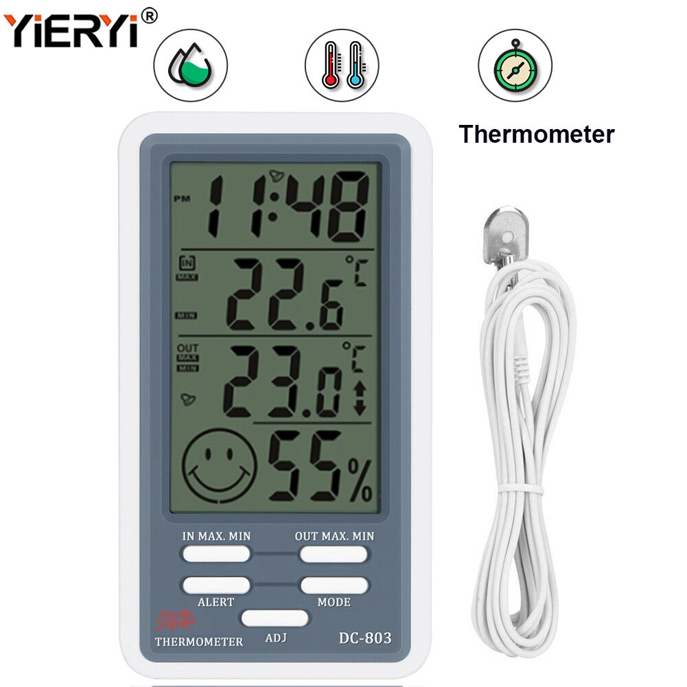 Yieryi Digital Temperature Humidity Meter Indoor Outdoor Thermo meter ...