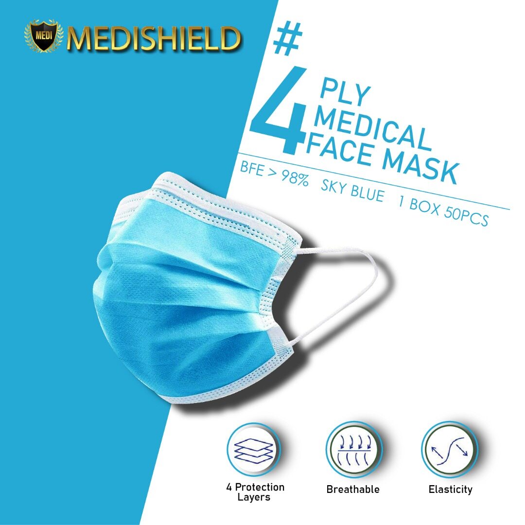 Buygo Mask 3Ply/4ply 50pcs 3ply/4 ply Surgical Mask 4ply Medical face ...