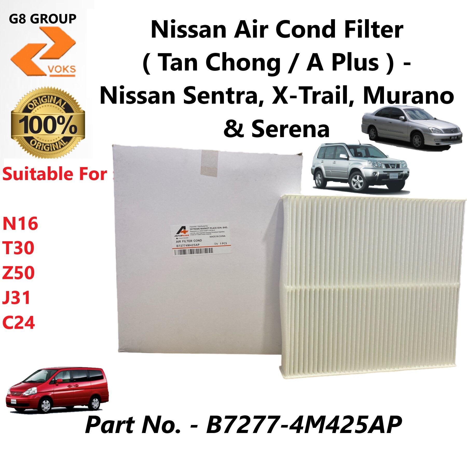 Nissan Air Cond Filter ( Tan Chong / A Plus ) - Nissan Sentra, X-Trial ...