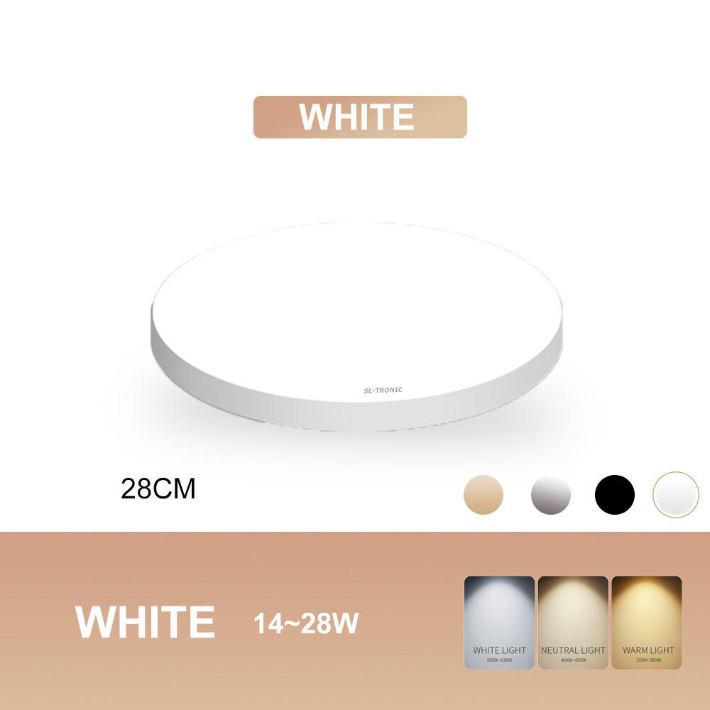 Modern 28cm LED Ceiling light 𝟯-𝗰𝗼𝗹𝗼𝗿 Ultra thin Round Surface Mounted ...
