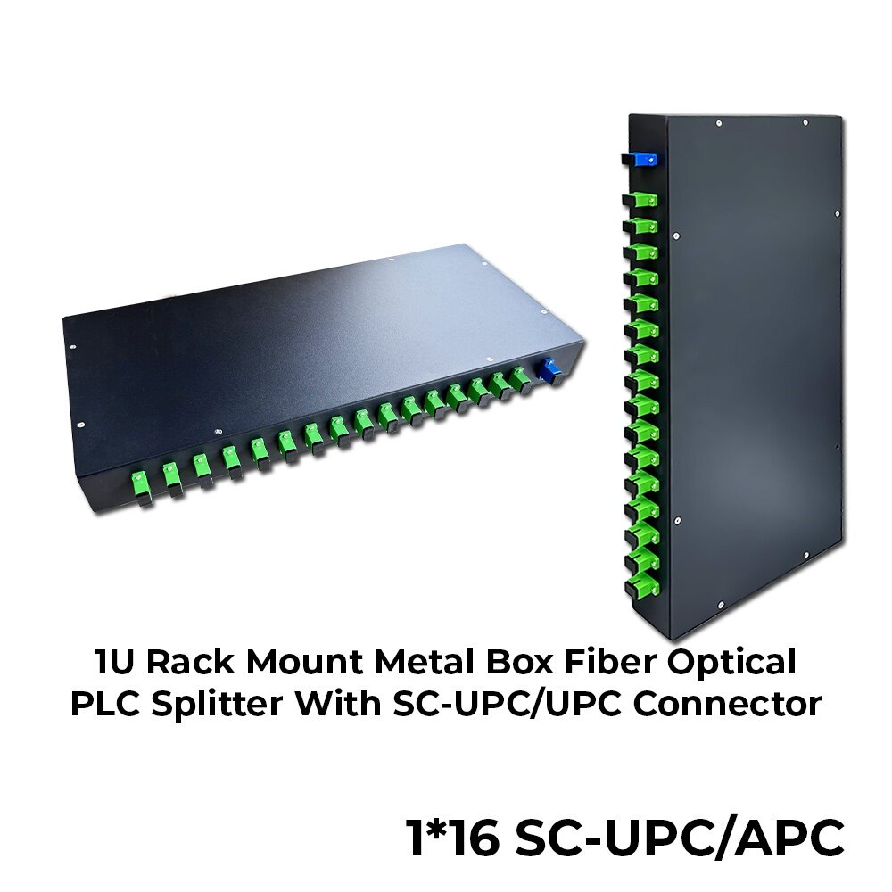 1 Split To 16 / 32 Rack Mount Metal Box Fiber Optic PLC Splitter With SC-UPC/APC & SC-UPC/UPC ...