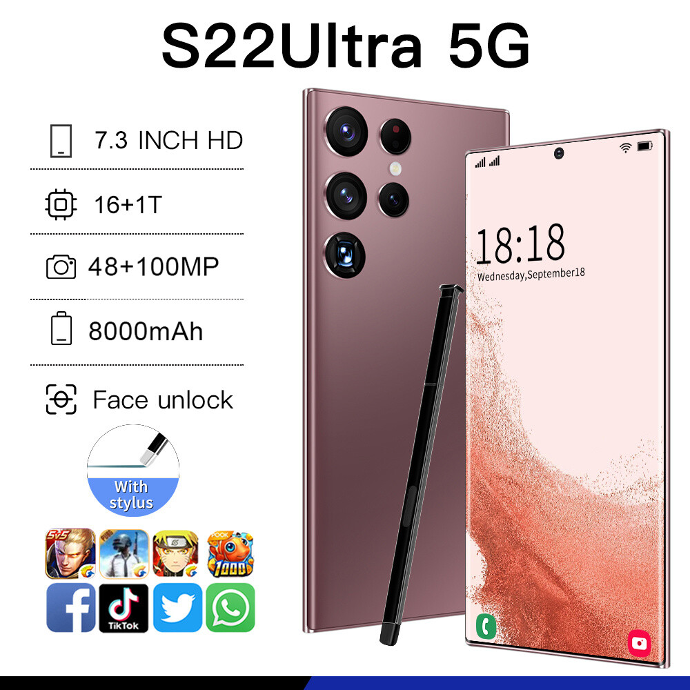 【original ready】Original phone S22 Ultra 5G S22Ultra 5G 7.3 Inch hp 16G ...