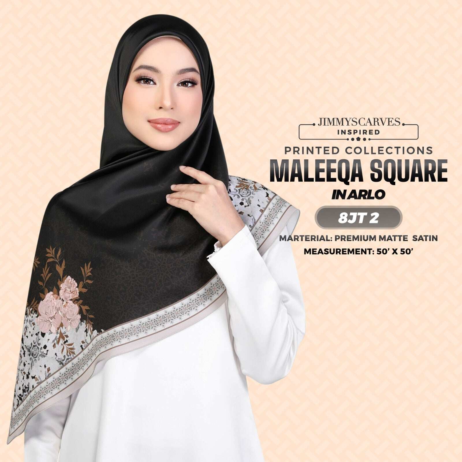 Jimmyscarves Square Collections Silk Floral Hijab Square Hijab Styles For Women Square Scarves For Everyday Use Lazada Lazada