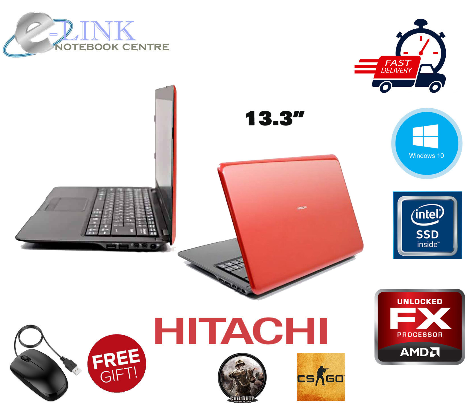 (Grade B Screen and WINDOW 10 and No Webcam and No Battery ) AMD E1 ...