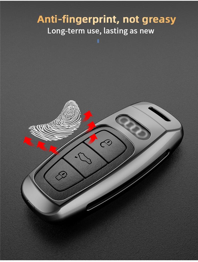 สังกะสีอัลลอยด์รถ Key Cover Protector สำหรับ Audi A3 A4 A5 C5 C6 8L 8P ...