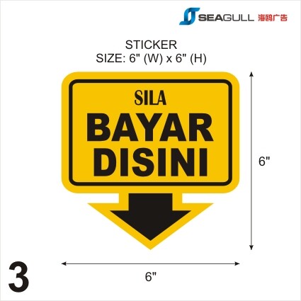 Cashier Please Pay Here Please Register Here Sila Bayar Sini Sticker ...