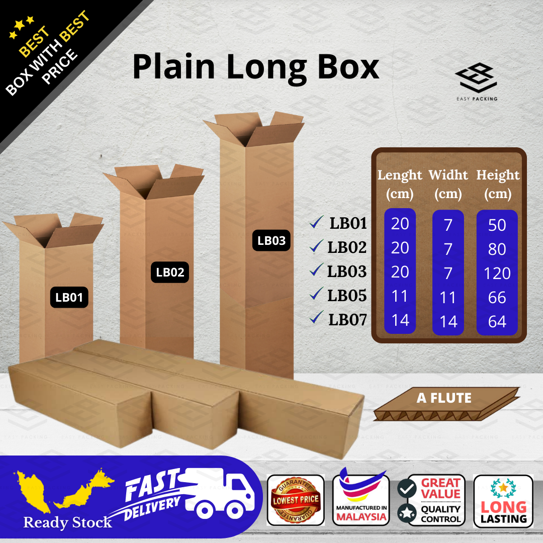 ( Harga Kilang )Plain Long Box Big Box Carton Box Packing Box Packaging ...