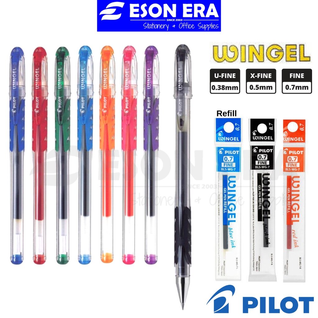 Pilot Wingel Gel Pen 0.38mm / 0.5mm / 0.7mm Refillable Gel Pen | Lazada