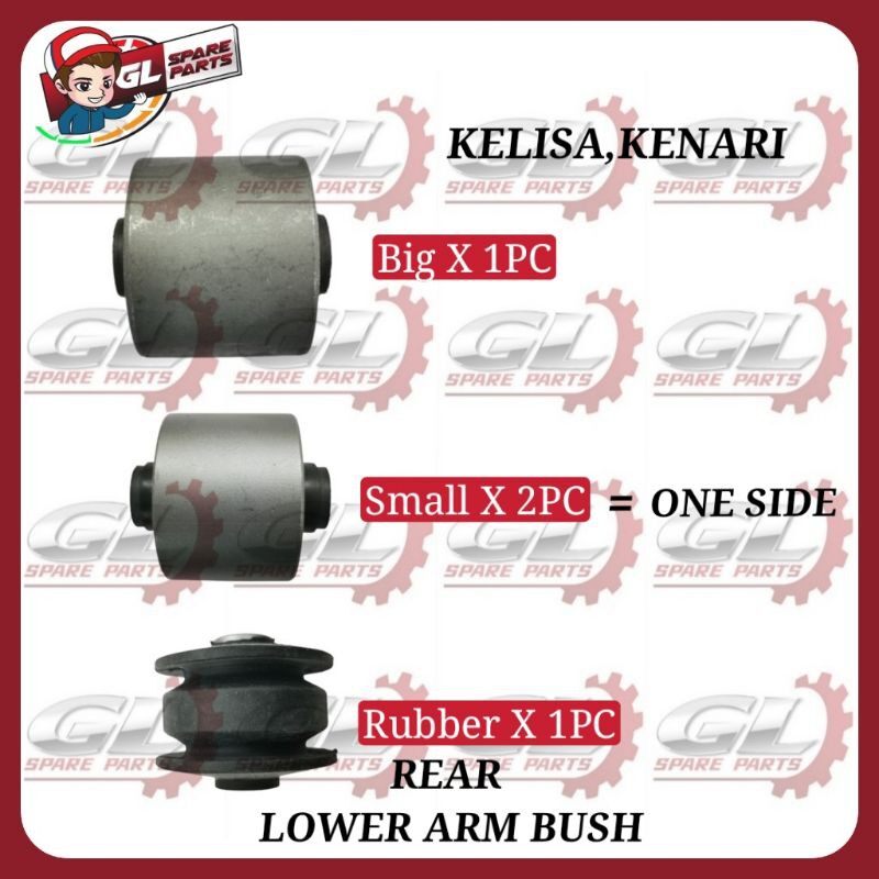 REAR LOWER ARM BUSH SET (ONE SIDE) PERODUA KELISA KENARI TRAILING ARM ...