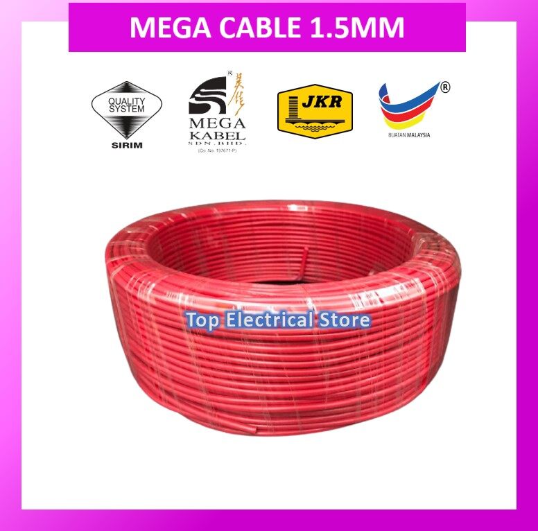 MEGA CABLE 1.5MM (PER METER) KABEL INSULATED 100% PURE COPPER CABLE ...