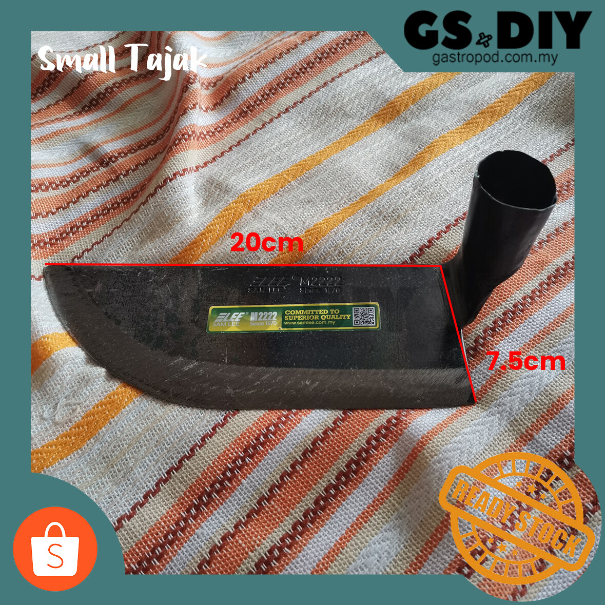 7” Hoe, Tajak Knife, Thick Steel Brede Tajak Knife Angle Hoe Cutting ...