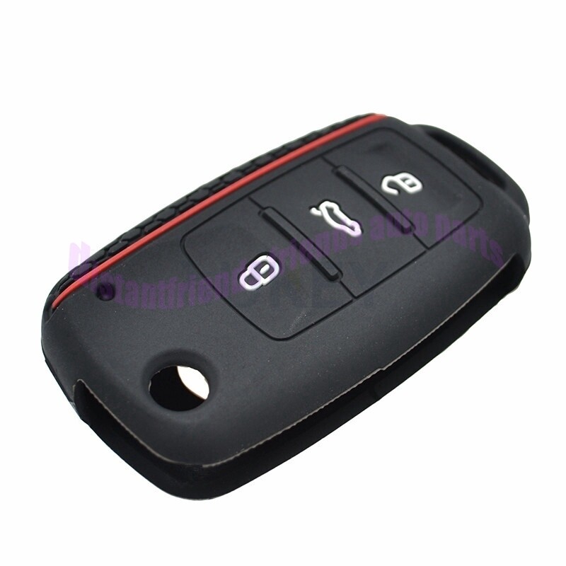 NEW Xukey® Silicone Key Case Fob For VW POLO Bora Beetle Tiguan Passat ...
