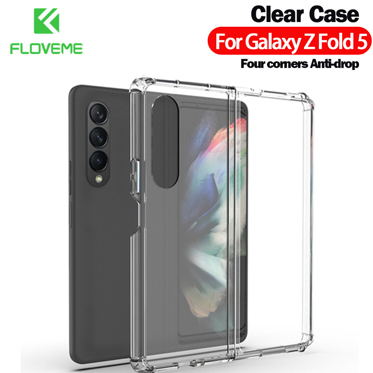 FLOVEME for Samsung Z Fold5 Fold4 Fold3 Case Ultra Slim Transparent ...