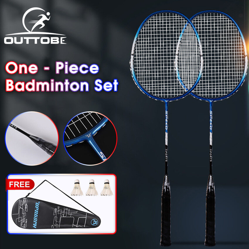 Outtobe 1 Set (6 Pieces) Badminton Racket Set Ultra Light Badminton ...