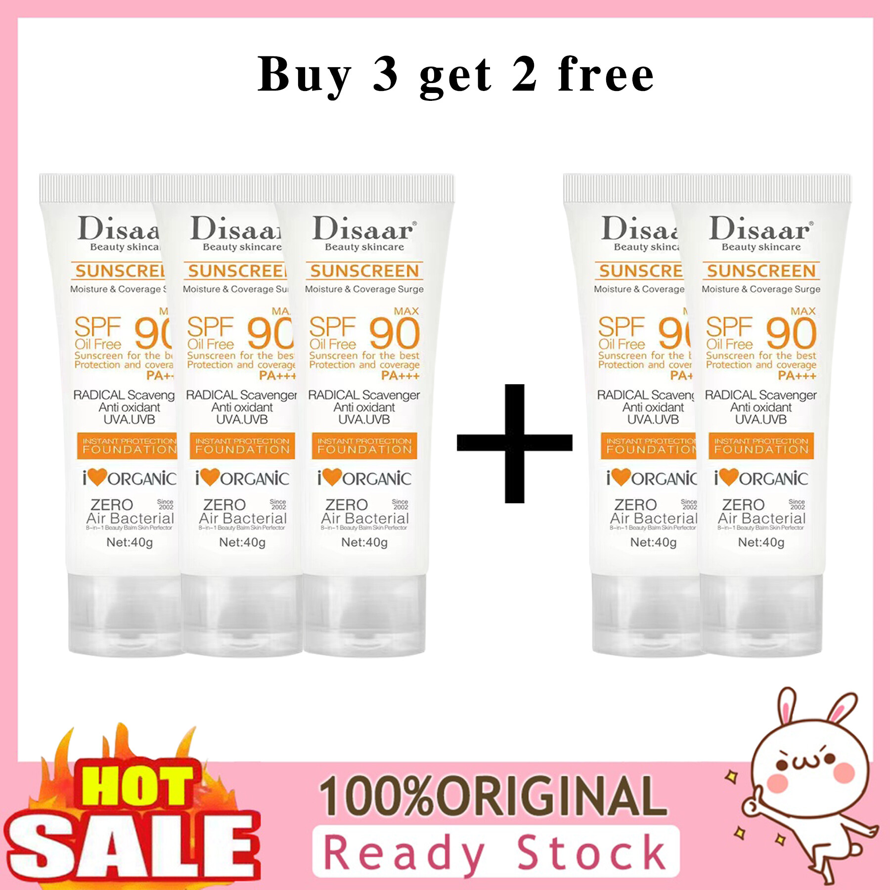Dissar SPF90 Sunscreen Sunblock Whiten Cream Waterproof Long Lasting ...