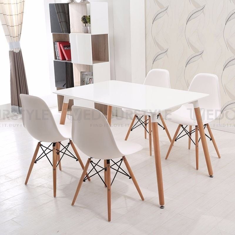 Vedourstyle 1+4 Muji style dining set/Meja kafe Cafe table Kayu Meja ...