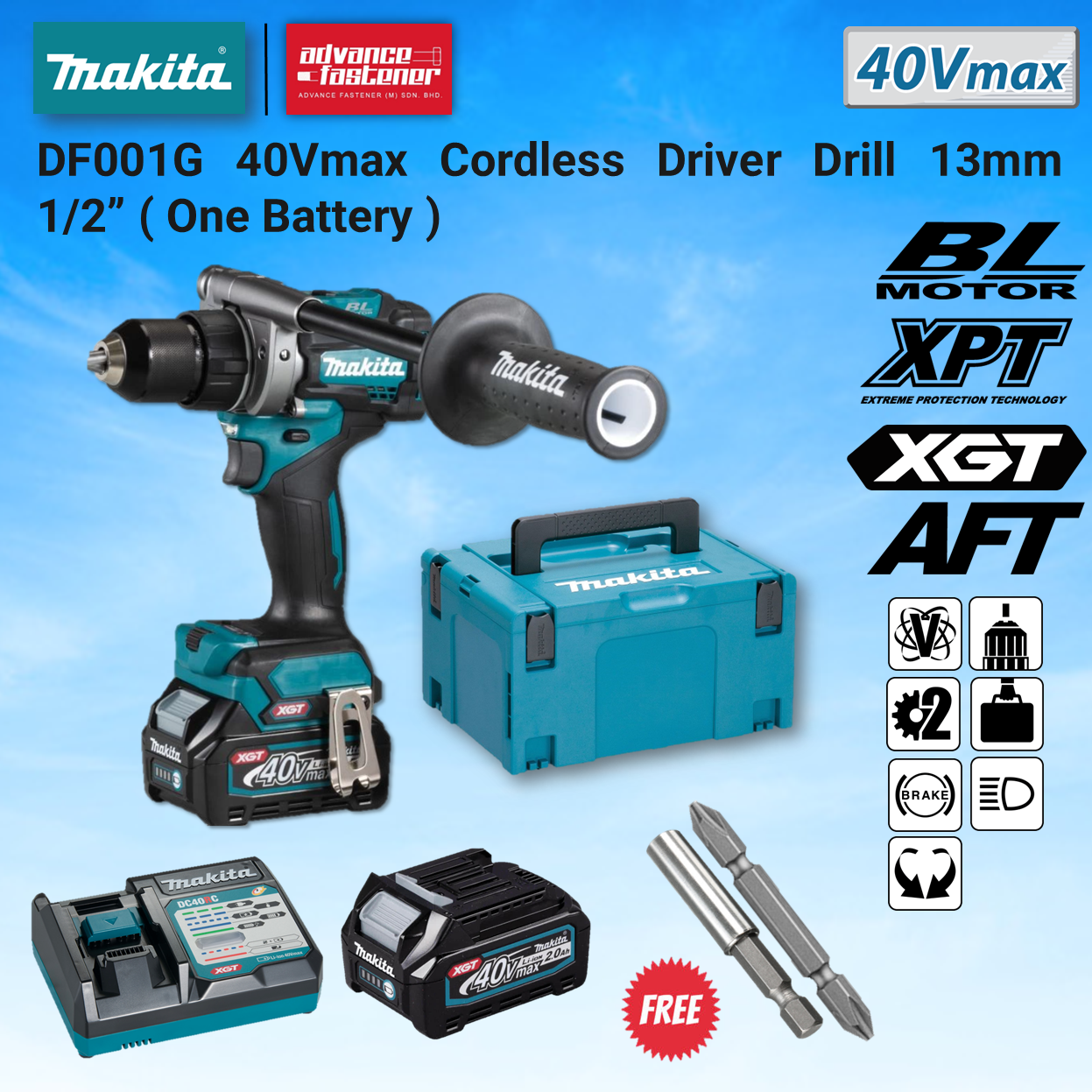【Johor Locate】MAKITA DF001GD201 / DF001G / DF001GZ 40Vmax Cordless ...