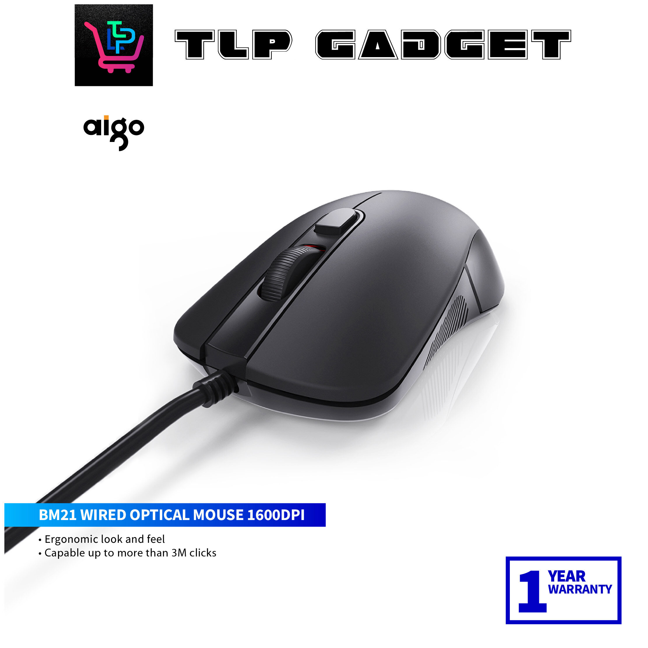 aigo BM21 Wired Optical Mouse | Lazada