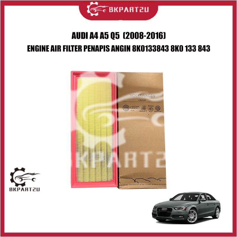 AUDI A4 A5 Q5 (2008-2016) ENGINE AIR FILTER PENAPIS ANGIN 8K0133843 8K0 ...