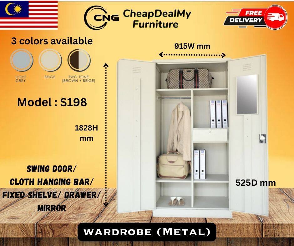 CheapDeal Metal Wardrobe/ cabinet besi baju 3 models 3 colors available ...