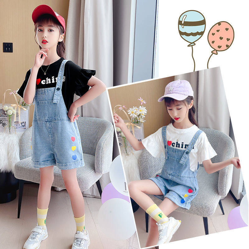 LOAR แลคกิ้งเด็กผญ กางเกงยีนเด็กญ ชุดเอี๊ยมยีนส์ เด็กใหม่ สไตล์เกาหลี ...