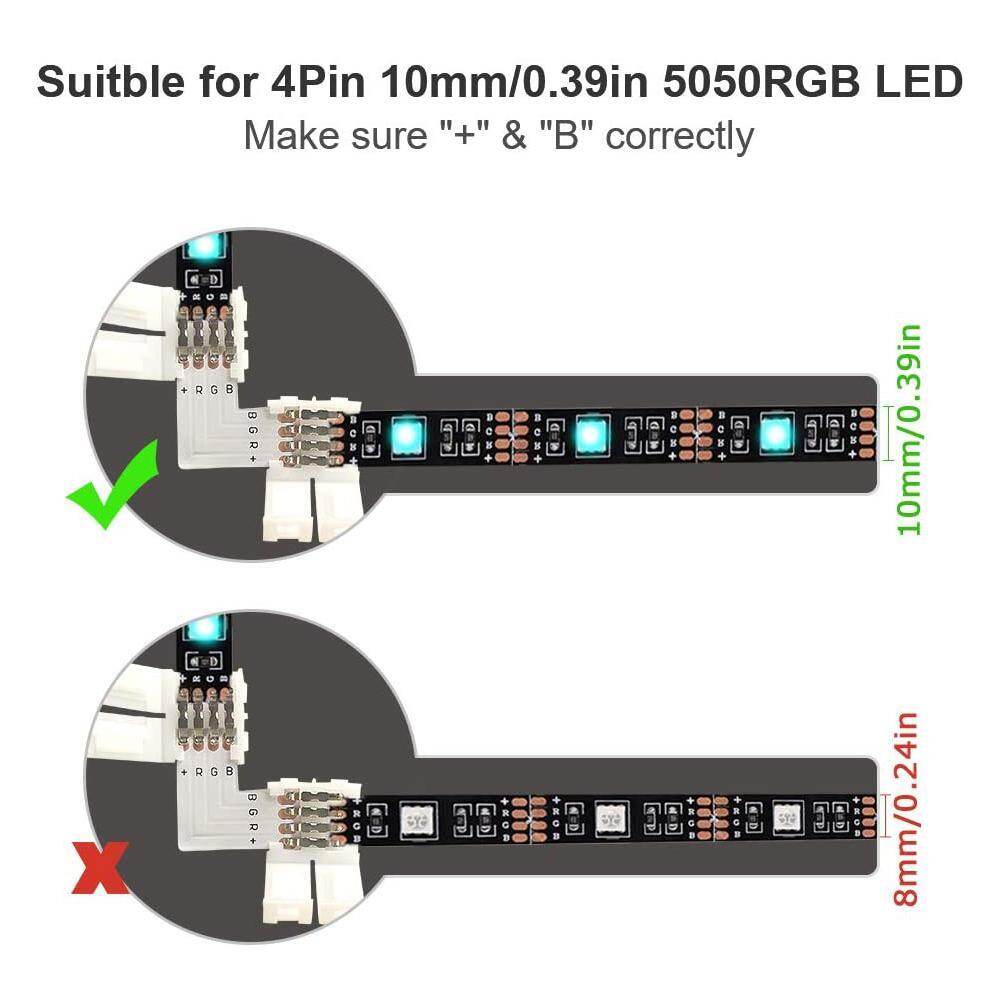 4P 10มม.5050 RGB LEDบอร์ดเปลือยแถบแสงSolder-ฟรีขั้วต่อหัวเข็มขัดไร้สาย ...