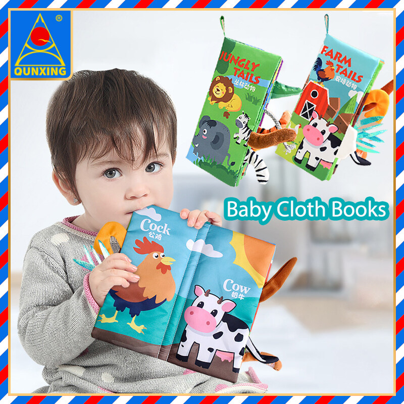QUNXING Soft Baby Cloth Books Early Learning Sensory Educational Toys ...