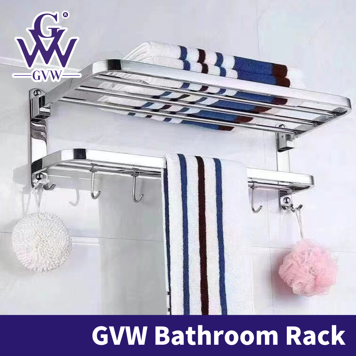 GVW 304 Toilet Rack Stainless Steel Bathroom Rack Bathroom Shelf Rak ...