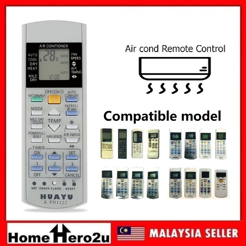 Universal Air Conditioner Remote Control Replacement Huayu K-PN1122 ...