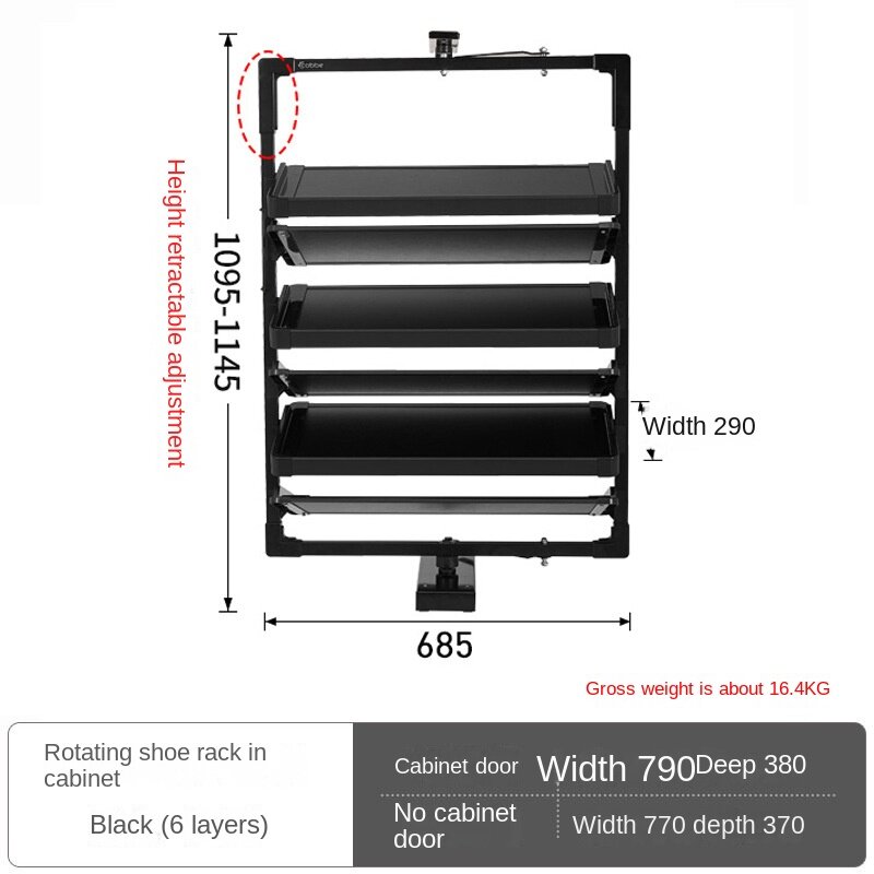 Shoe rack, multi-layer rotating shoe cabinet, 360 degree shoe rack ...