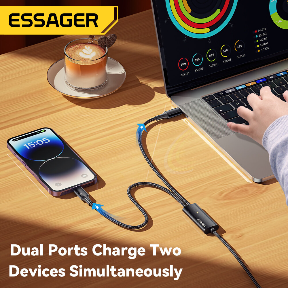 Essager 100W Cáp USB C Để Loại C Để Chiếu Sáng Pd Nhanh Chóng Sạc Dữ Liệu 2 Trong 1 Dây sạc ...