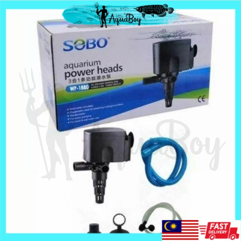 Sobo Aquarium Water Pump Submersible Powerhead WP-880 WP-1880 WP-2880 ...