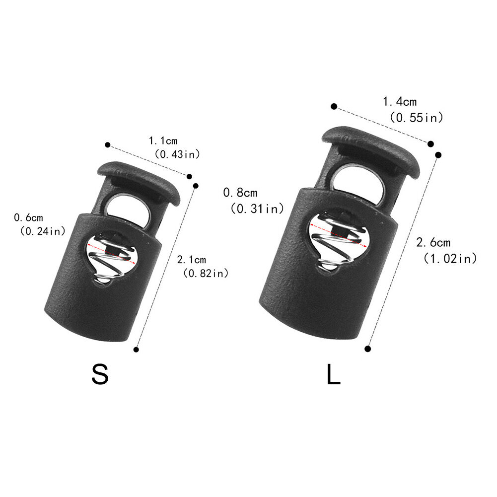 Single Hole Spring Loaded Drawstring Stopper Lanyard Clothing Sliding ...